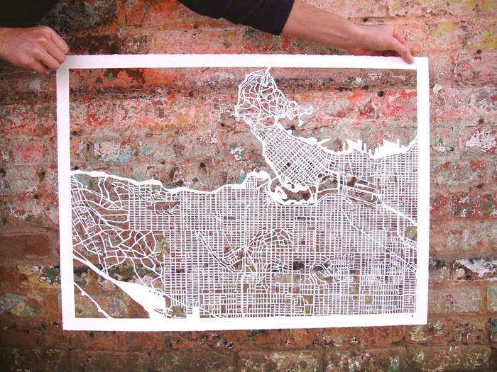 Extremely Detailed Paper Cut-Out Maps by Karen M. O’Leary | Amusing Planet